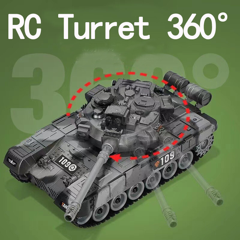 32.5CM Yellow T90 RC Tank Radio Remote Control Battle Toy 360° Turret 1 ...