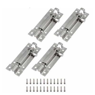 4X Stainless Steel Barrel Bolt Latch Slide 2/3/4 inch Sliding Lock ...