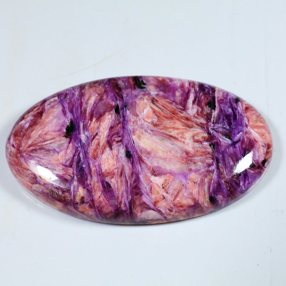 RARE NATURAL HIGH QUALITY PINK PURPLE CHAROITE OVAL CABOCHON GEMSTONE ...