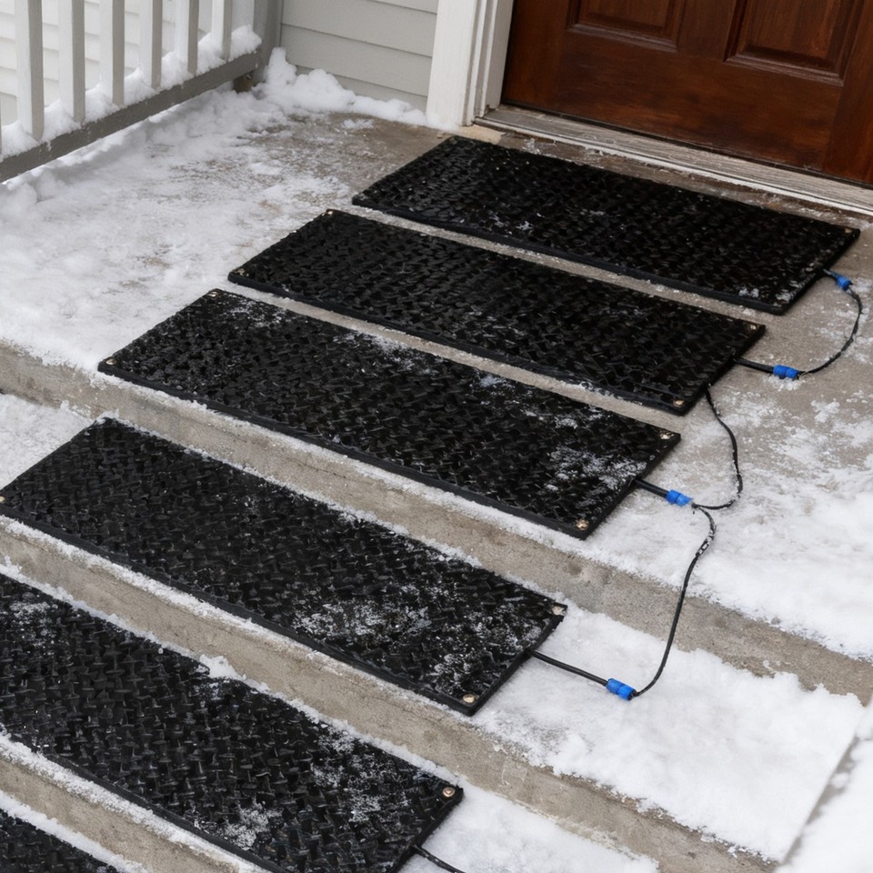 NAIZEA Heated Snow Melting Mats Heated Outdoor Mats Walkways No-Slip ...