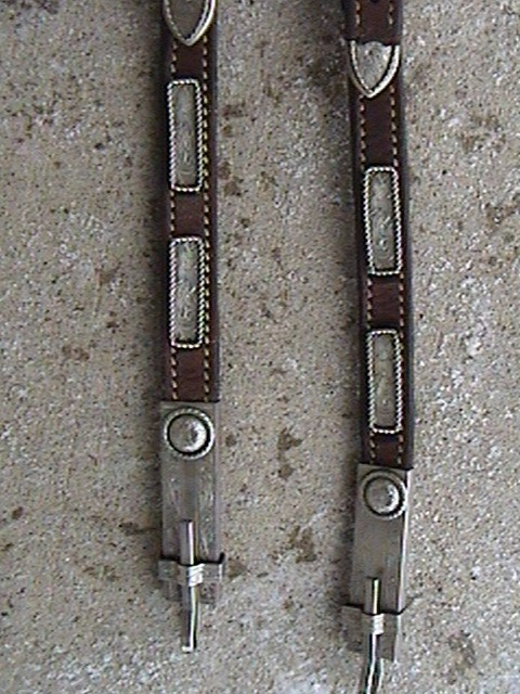 STUNNING VINTAGE SILVER ROPE EDGE BIG BUCKLES BIT CLIPS SHOW BRIDLE ...