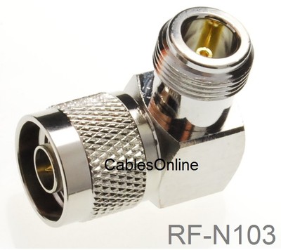 N-Type Male to N-Type Female Right Angle Adapter, CablesOnline RF-N103 ...