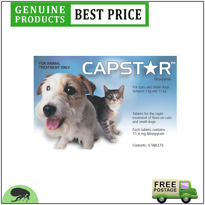 Capstar for Small Dogs and Cats 0.5 to 11 Kg BLUE 6 Doses Rapid Flea ...