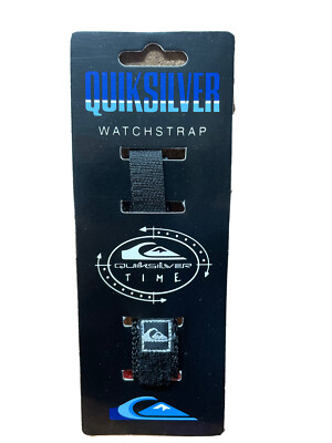 Quiksilver Time Watch-strap band Hook & Loop 12mm Lug Nylon Black ...