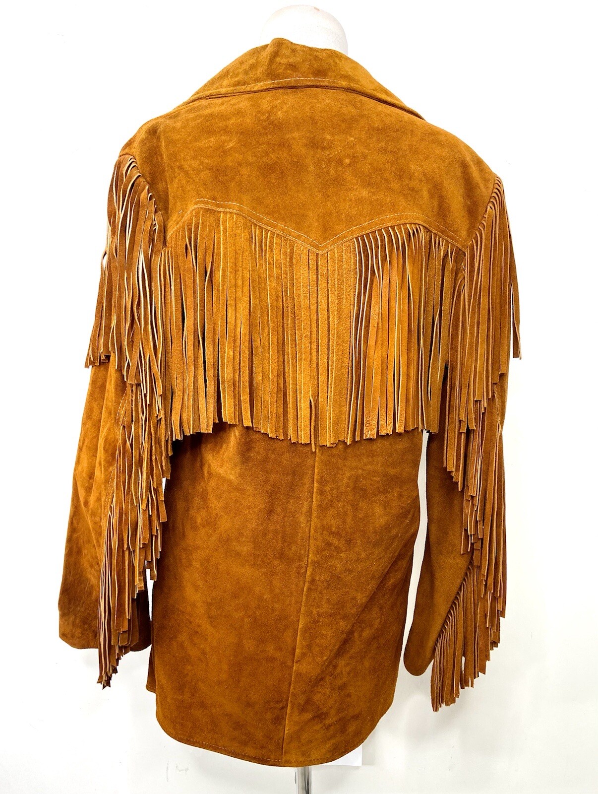 VTG Ruddock Leathers Sz 40 M Mens Brown Suede Fringe Western Rancher ...