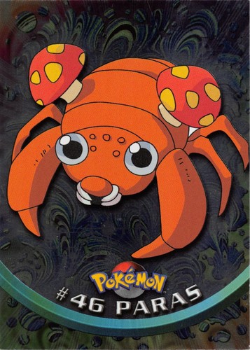 PARAS #46 - BLUE Logo - SLVER HOLO - SERIES 1 - TOPPS Pokemon Card - NM ...