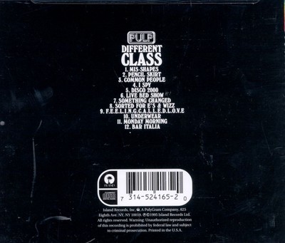 PULP - DIFFERENT CLASS NEW CD 731452416520| eBay