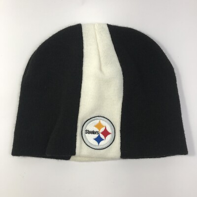 Pittsburgh Steelers Beanie Cap B&W w/color Logo NFL Acrylic | eBay