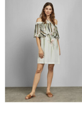 Ted Baker Playsuit Piipper Willow Cold Shoulder Light Green Ted Size 2 ...