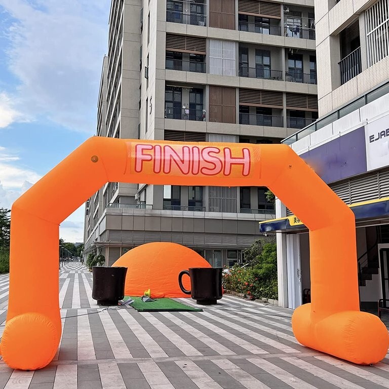 Sewinfla 20ft Inflatable Start Finish Line Arch Orange with Powerful ...