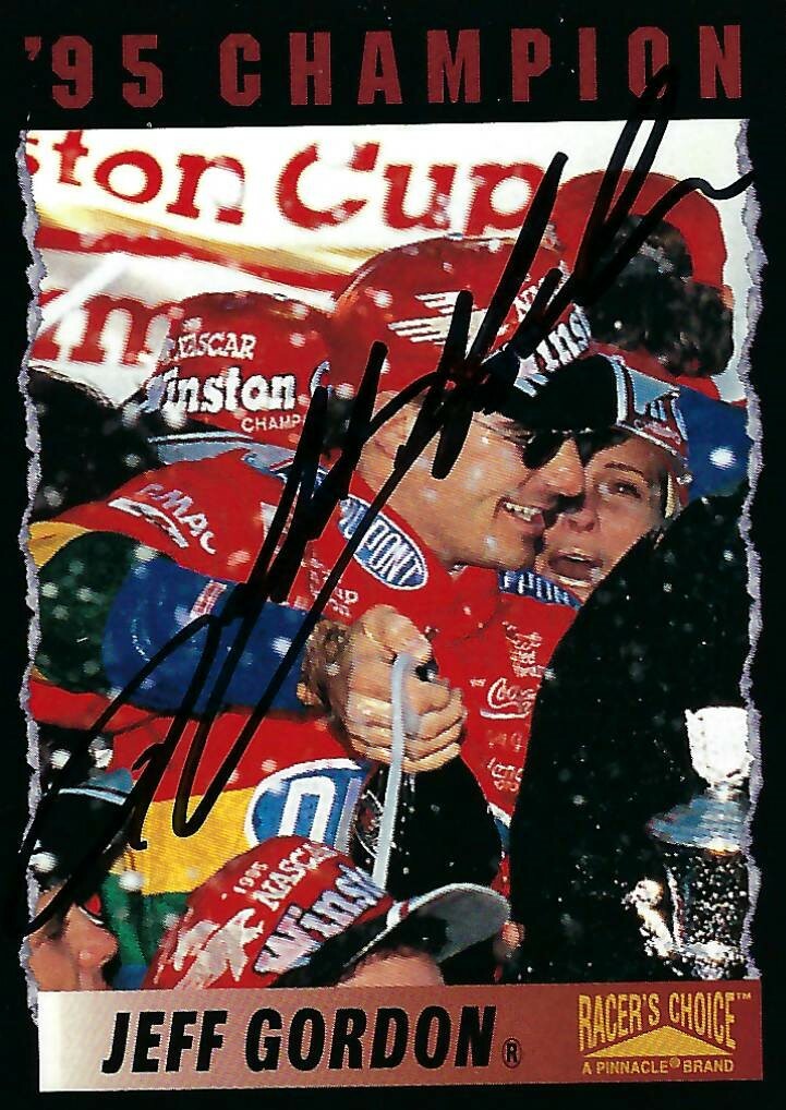 JEFF GORDON RACERS CHOICE 1995 WINSTON CUP CHAMPION AUTOGRAPHED CARD | eBay