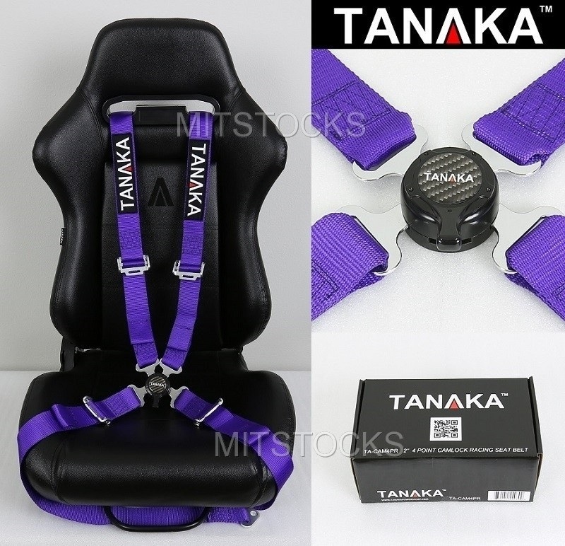 TANAKA UNIVERSAL PURPLE 4 POINT CAMLOCK QUICK RELEASE RACING SEAT BELT ...