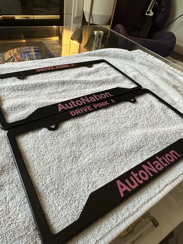 AutoNation Drive Pink Metal License Plate Frame Black (Pair) | eBay