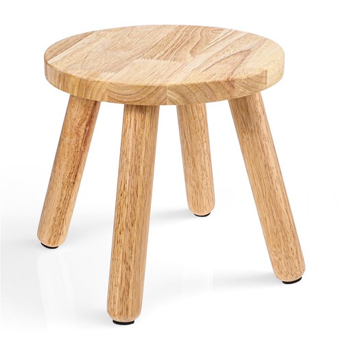 Natural Solid Wood Step Stool 9 Inch Short Sit Chair Portable Round ...
