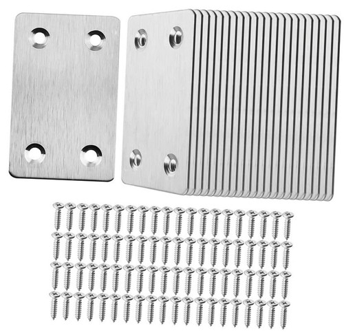 Pack of 20 Flat Metal Straight Brace Bracket 0.06inch Thickness Metal ...