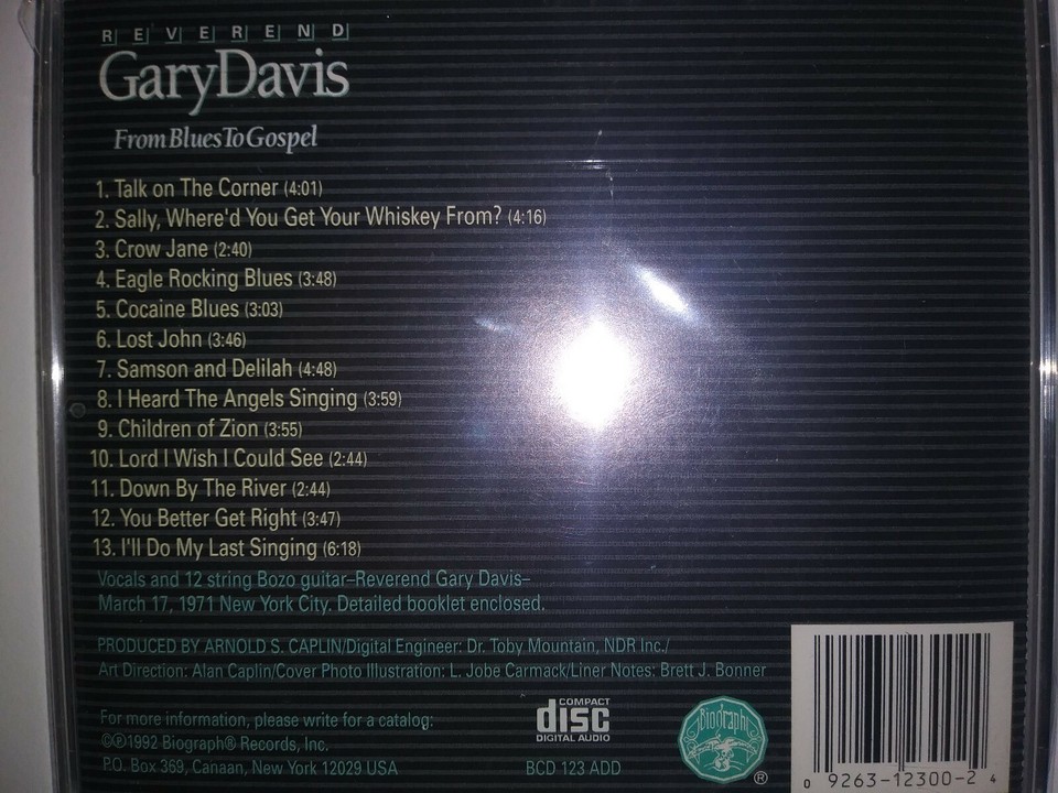 Reverend Gary Davis (CD) From Blues To Gospel (1992) | eBay