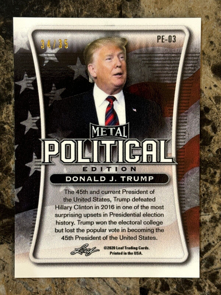 Donald Trump 2020 Leaf Metal American Politics Crystal Silver #PE-03 ...