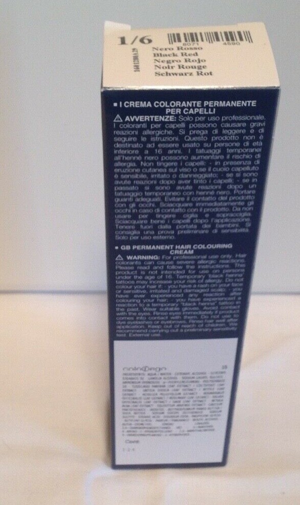 Alter Ego Colorego Permanent Hair Color 1/6 BLACK RED 3,38 oz | eBay