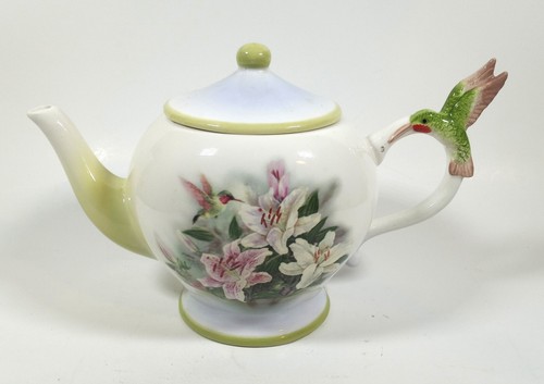 Teleflora Hummingbird and Lillies Teapot By Lena Liu Porcelain Tea Pot ...