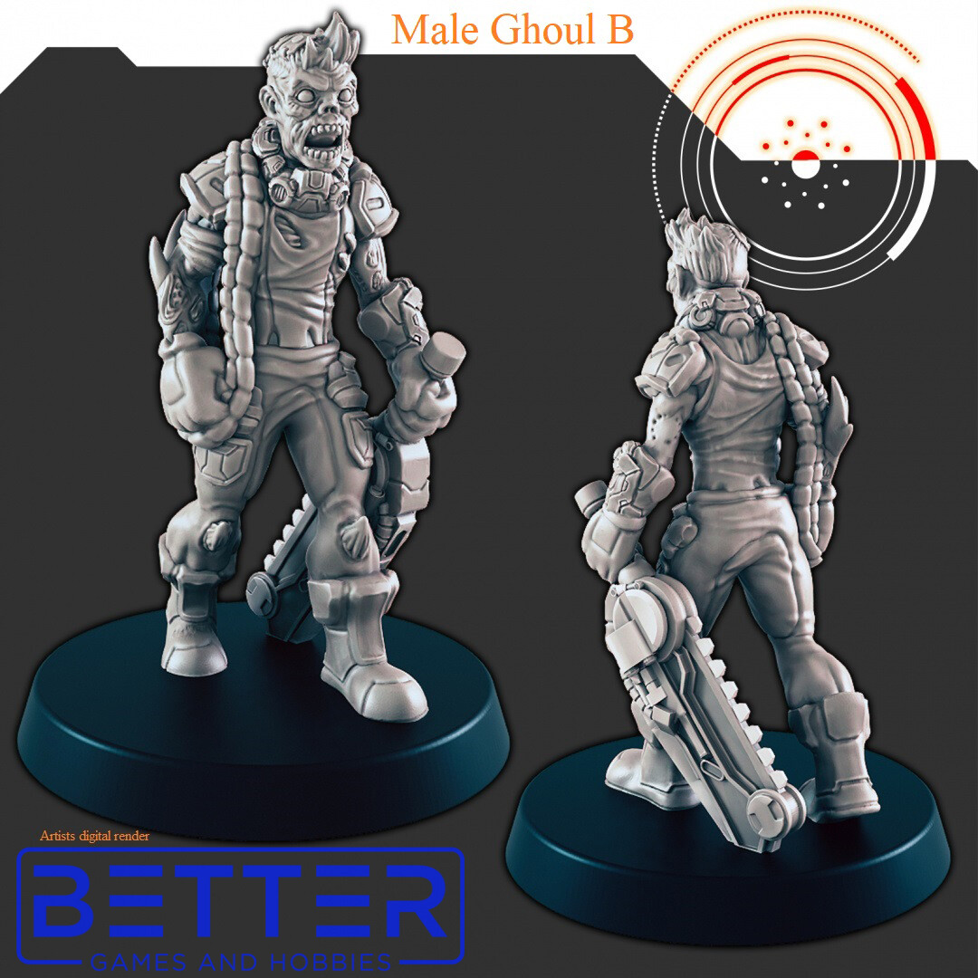 Space Ghouls 3d Printed RPG miniatures (28mm) for Star Wars Starfinder ...