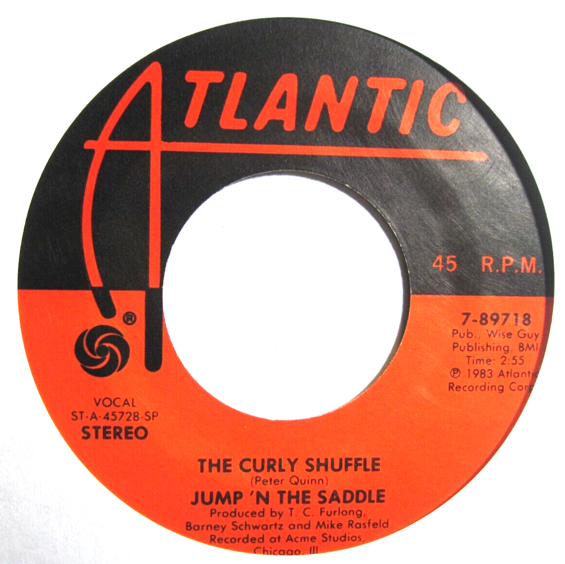 JUMP 'N THE SADDLE BAND * 45 * The Curly Shuffle * 1983 * VG++ VINYL ...