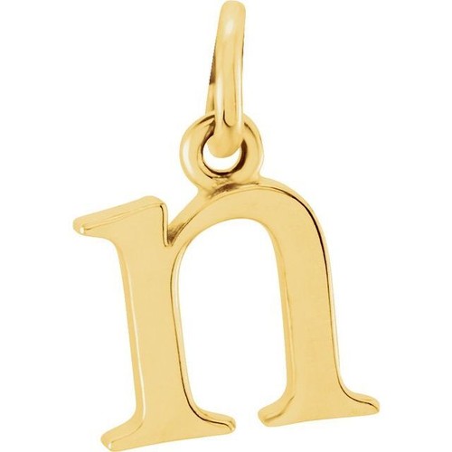 14K Yellow Lowercase Initial N Pendant | eBay