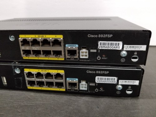 (Lot of 2) Cisco C892FSP-K9 892FSP Gigabit Ethernet Security Router | eBay