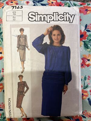 Simplicity 7165 Size 12 Pattern Dress With Front Bodice Gathered To ...