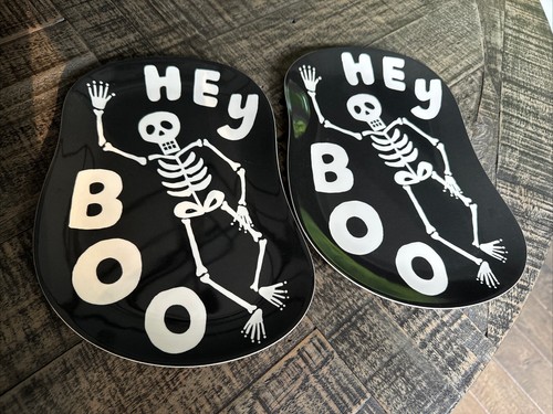 Hyde & Eek Hey Boo Skeleton 10" melamine Halloween Plate | eBay UK