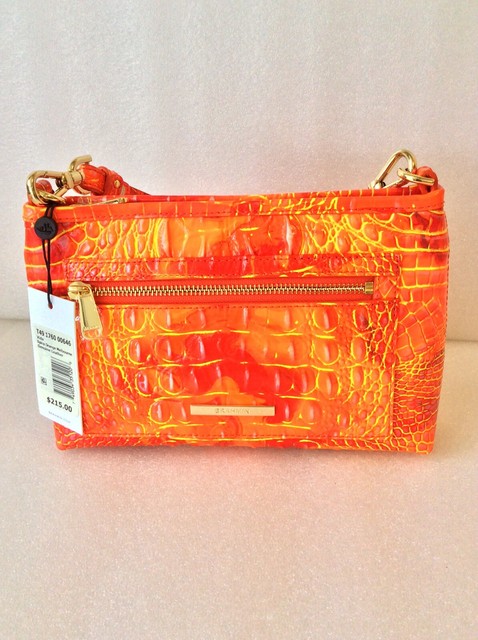 Brahmin Vida Potion Crossbody Croc Leather Hand Bag Purse Credit Card ...