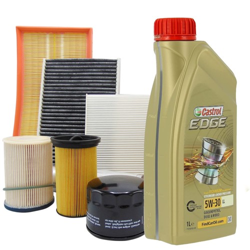Kit tagliando olio CASTROL EDGE 5W30 5LT + 4 FILTRI AUDI A4 (B8) 2.0 ...