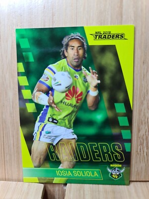IOSIA SOLIOLA🏆2019 NRL TRADERS #019 RAIDERS Rugby League Trading Card🏆 ...