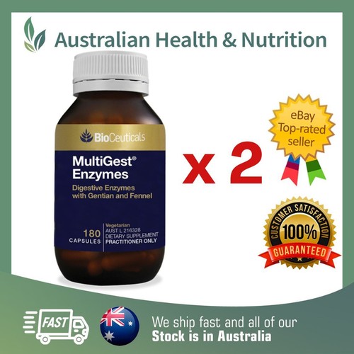 2 x BIOCEUTICALS MULTIGEST ENZYMES 180 CAPSULES + FREE SAME DAY ...