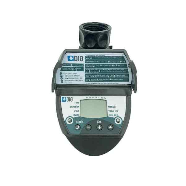 DIG Sprinkler/Hose Timer 9-V Battery-Operated Schedule Programmable ...