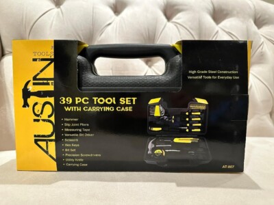 NEW! Austin 39 Piece Home Auto Tool Set Kit w/ Hard Storage Carry Case ...