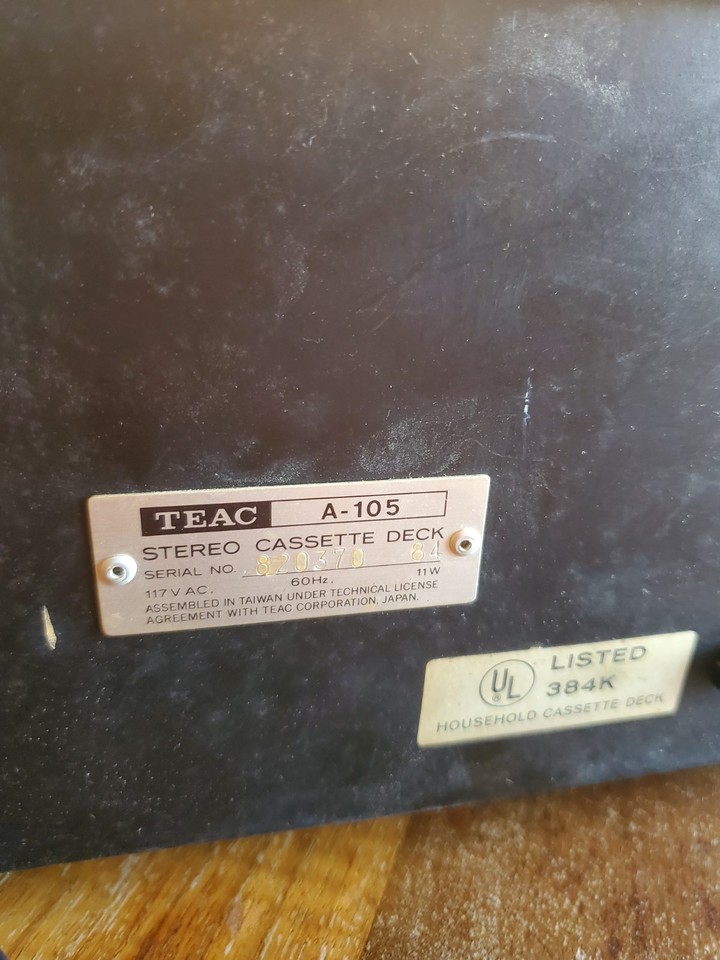 TEAC Ferrite Head Stereo Cassette Deck A-105 Made in Japan A105 ~ Retro ...
