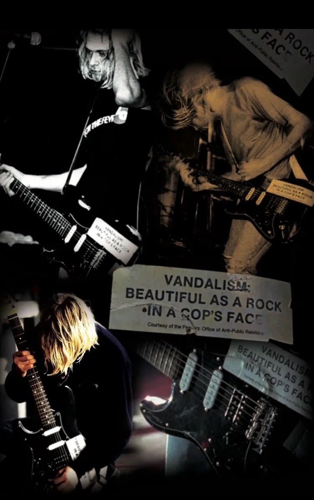 Kurt Cobain Vandalism Large Sticker / Fender Stratocaster Sticker / UK ...