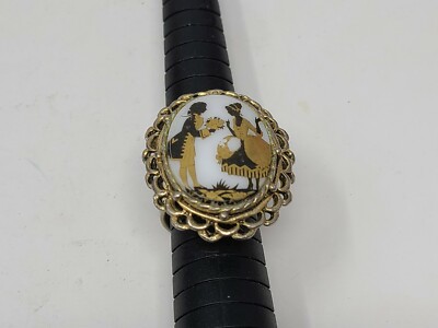 Vintage Gold Tone Ring Couple Courting Size 7.5 Adjustable | eBay