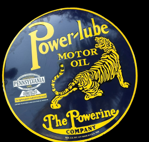 PORCELIAN POWER LUBE ENAMEL SIGN SIZE 30X30 INCHES DOUBLE SIDED | eBay