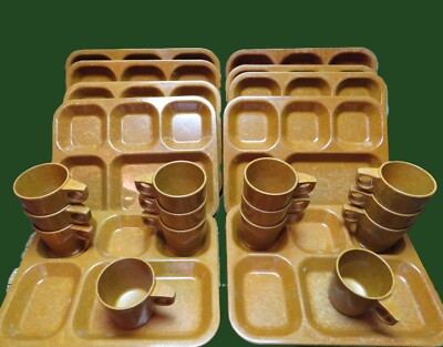 5 Trays & Cups U.S. BOLTA Halsey Military Trays Cups / Mess Hall 1952/ ...