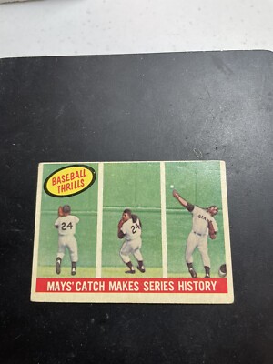 1959 Topps #464 WILLIE MAYS'S CATCH MAKES SERIES HISTORY | eBay