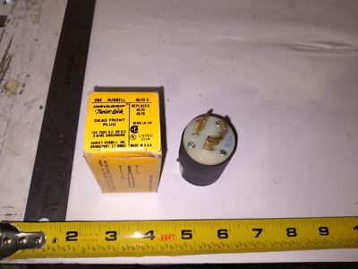HARVEY HUBBELL 4570 C DEAD FRONT PLUG 15A 250V AC OR DC 3-WIRE ...