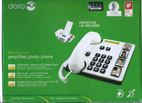 NEW Doro Memory Plus 319i ph Amplified Photo Phone Corded Telephone ...