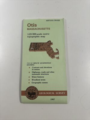 USGS Topographic Map Otis Massachusetts 1987 1:25000 folded map | eBay