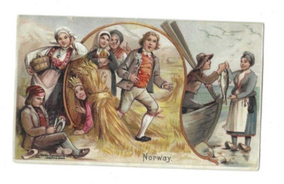 1893 Trade Card Arbuckle Brothers COFFEE New York NORWAY Sports ...