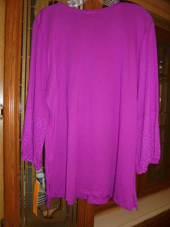 Ruby Rd pink cotton blend NWT top size L | eBay