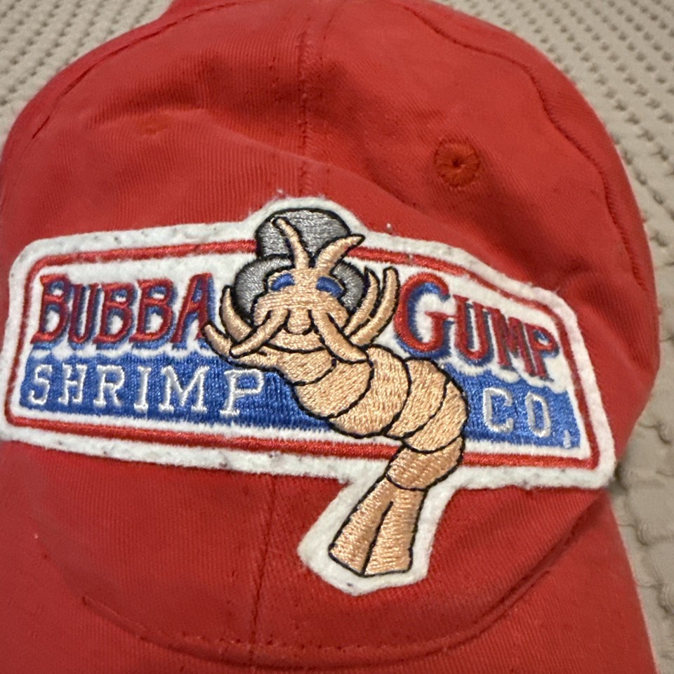 Vintage Bubba Gump Shrimp Co Red 6 Panel Hat Slideback Adjustable | eBay
