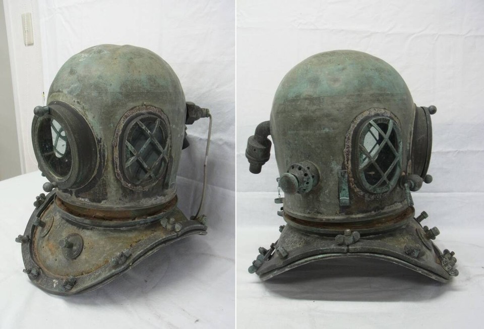 Metal Diving Helmet Antique Diver Helmet Vintage Scuba Nautical ...