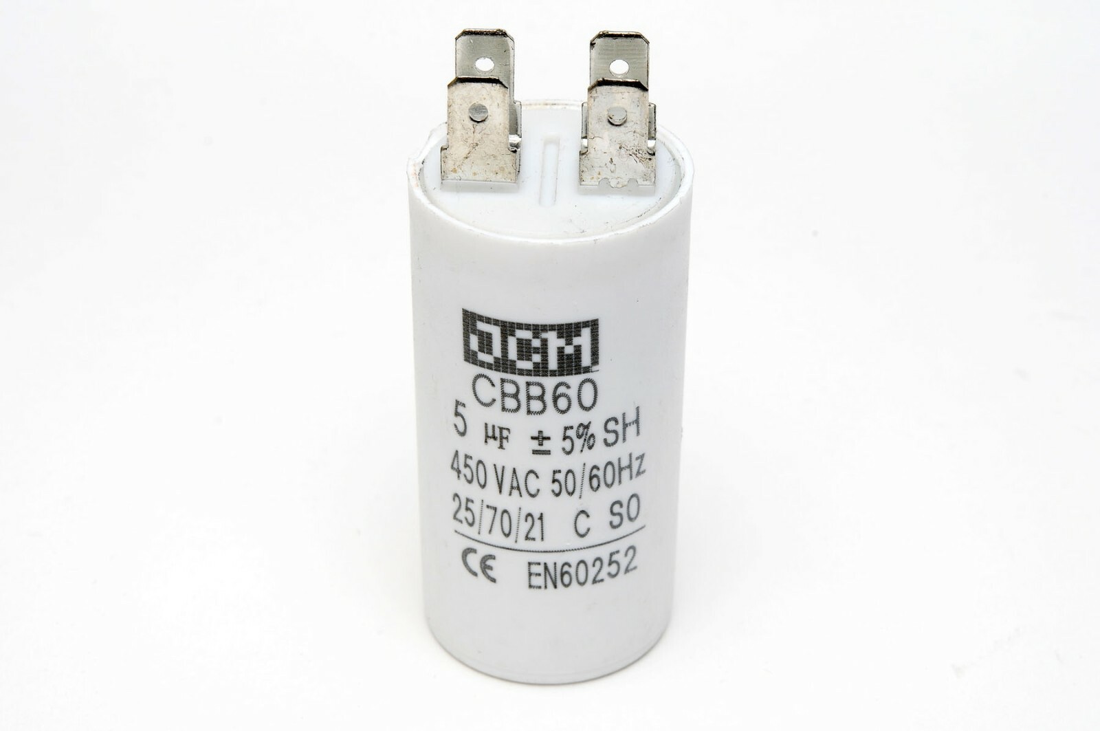 5UF 450VAC Motor Run Capacitor 450V AC CBB60 5 UF Round White 50/60HZ ...
