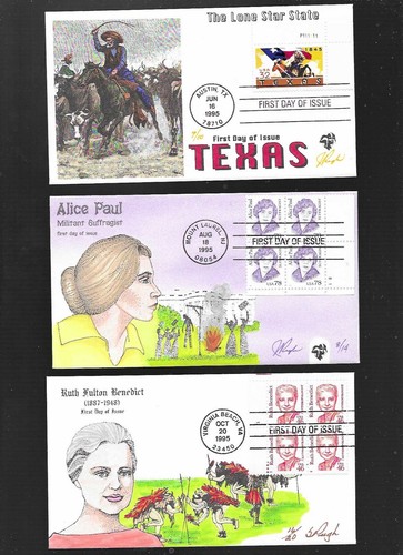 US FDC FIRST DAY COVERS COLLECTION LOT OF 5 HAND PAINTED BY PUGH | eBay